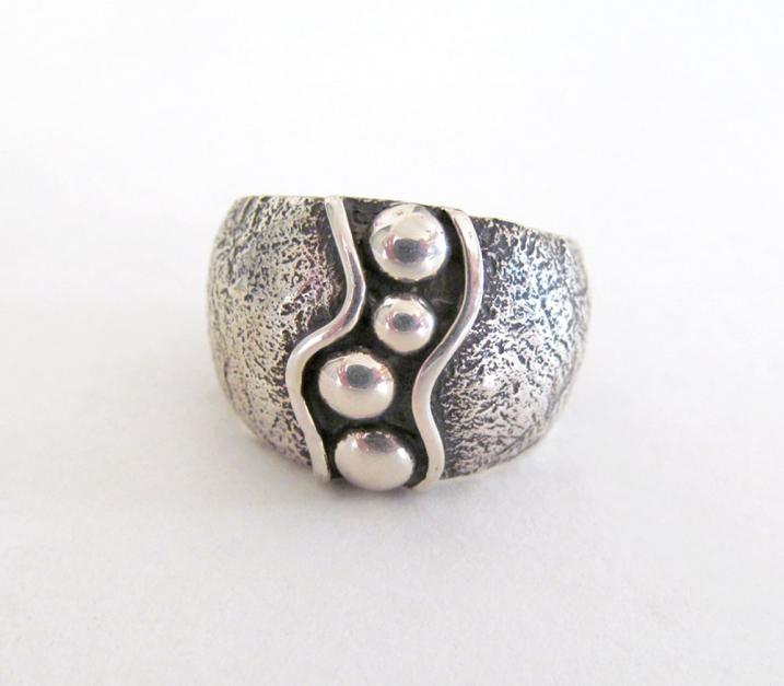 Sterling Silver Band Ring with Earthy Organic Texture | Silver and ...